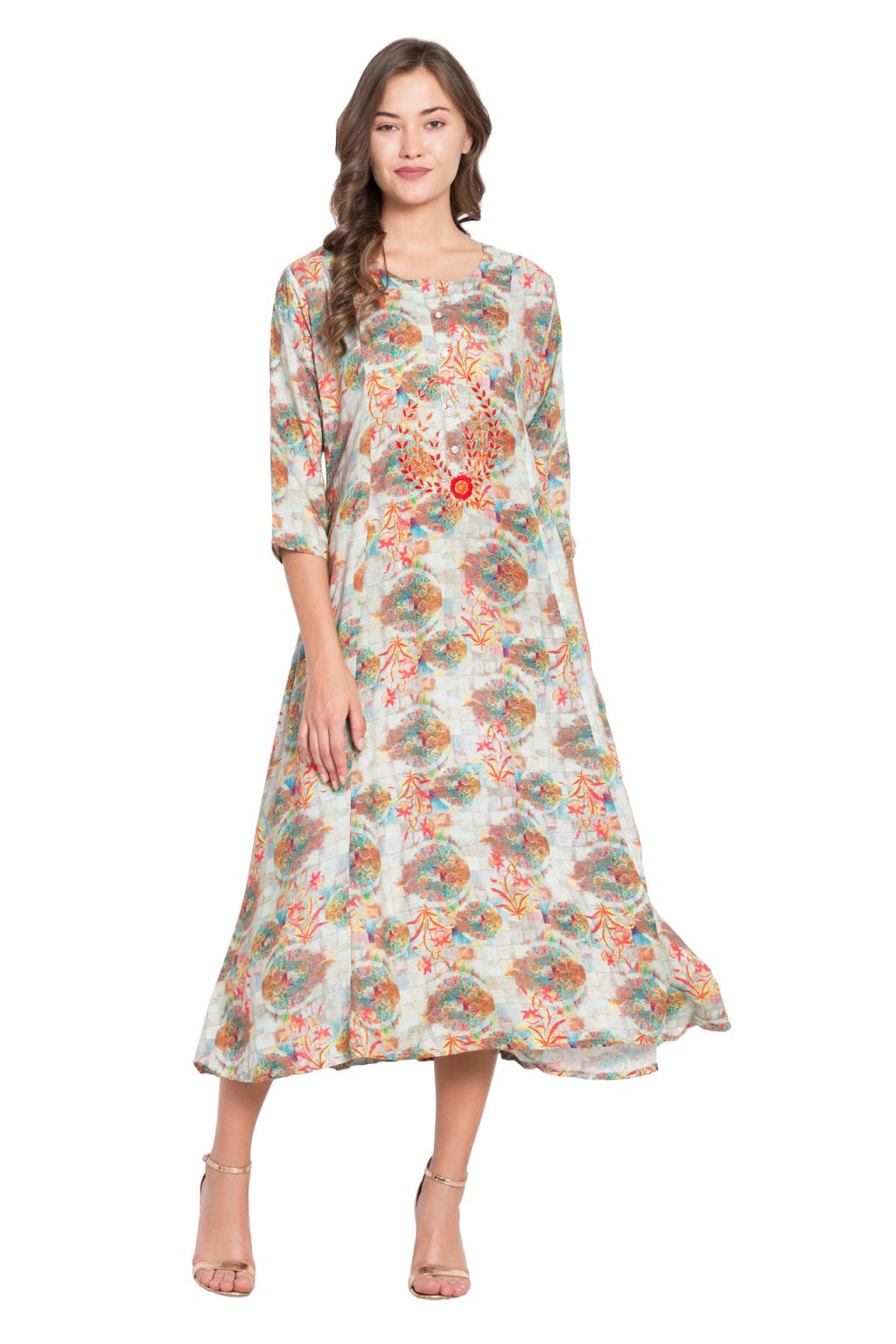 Women Printed a-line Ethnic Dress Kurta – Shusha Kapda